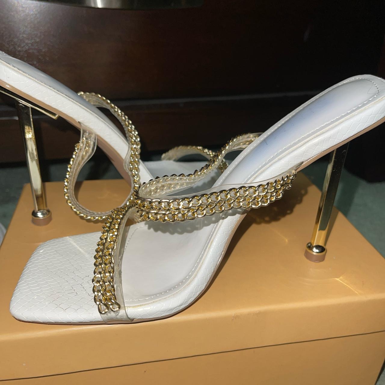 Simmi Women's White Sandals | Depop