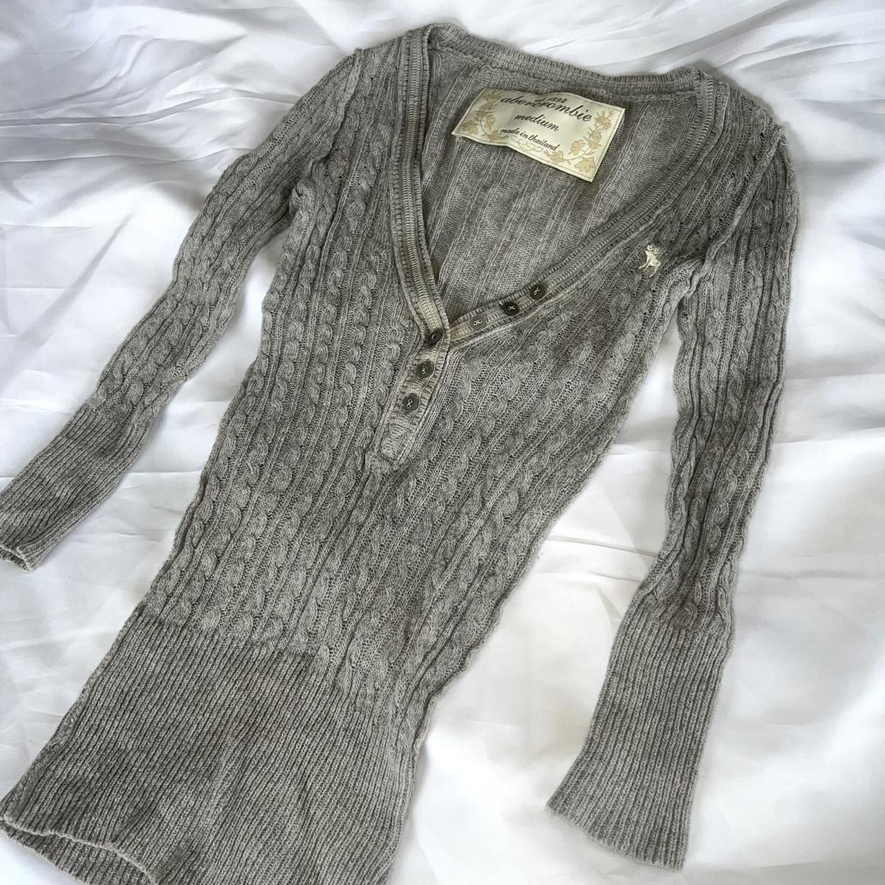 y2k abercrombie & fitch ribbed knit babydoll knit... - Depop
