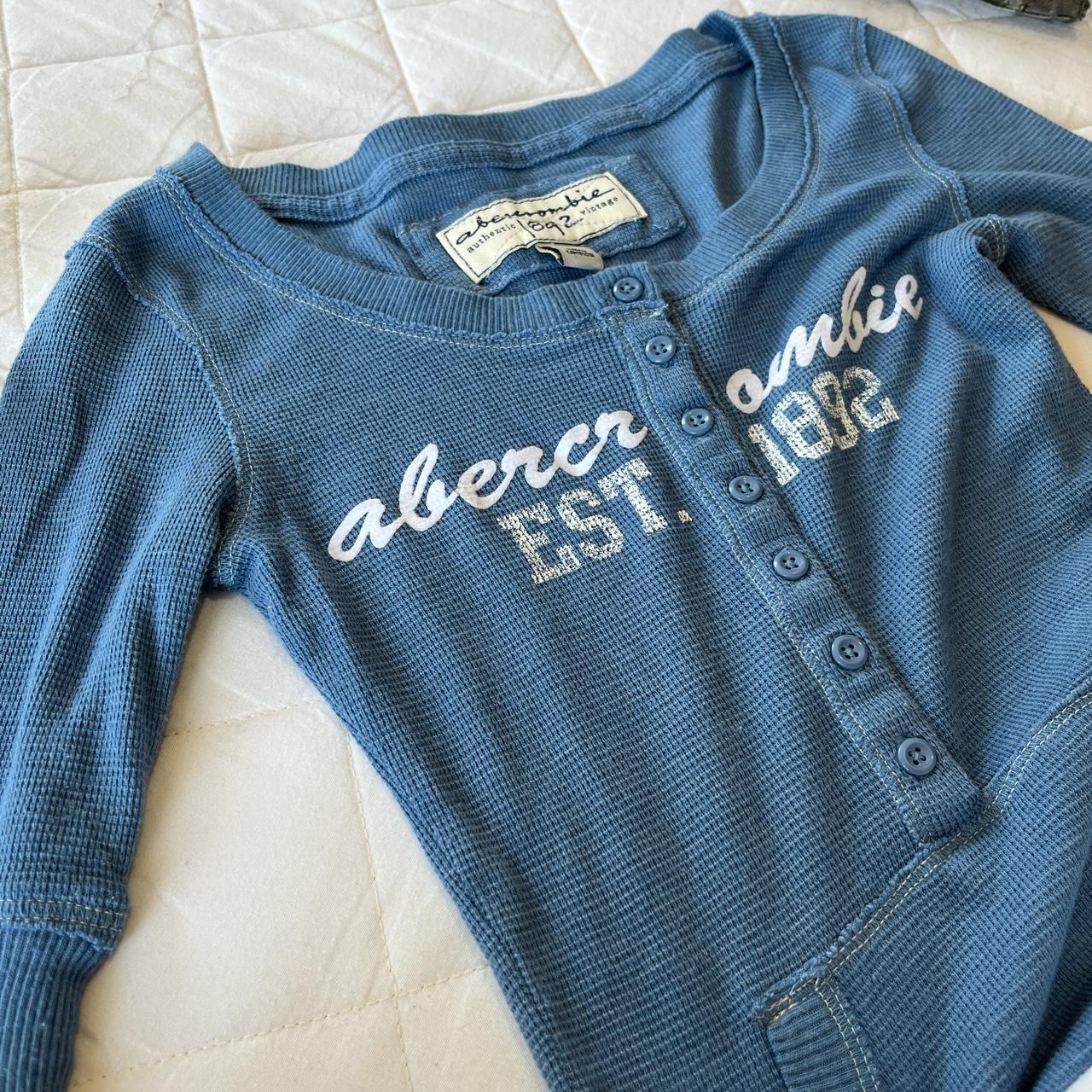 rare 2000s vintage abercrombie & fitch waffle henley... - Depop