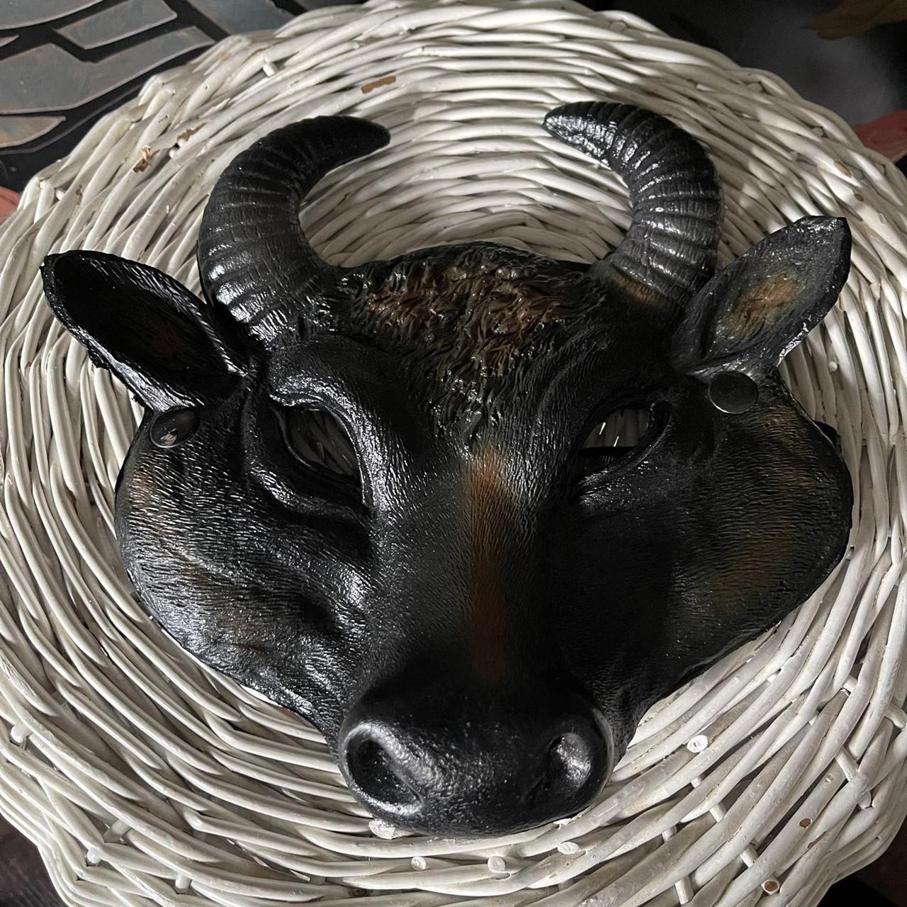 . Black Bull Face Mask / Head Piece • bull fighter /... - Depop