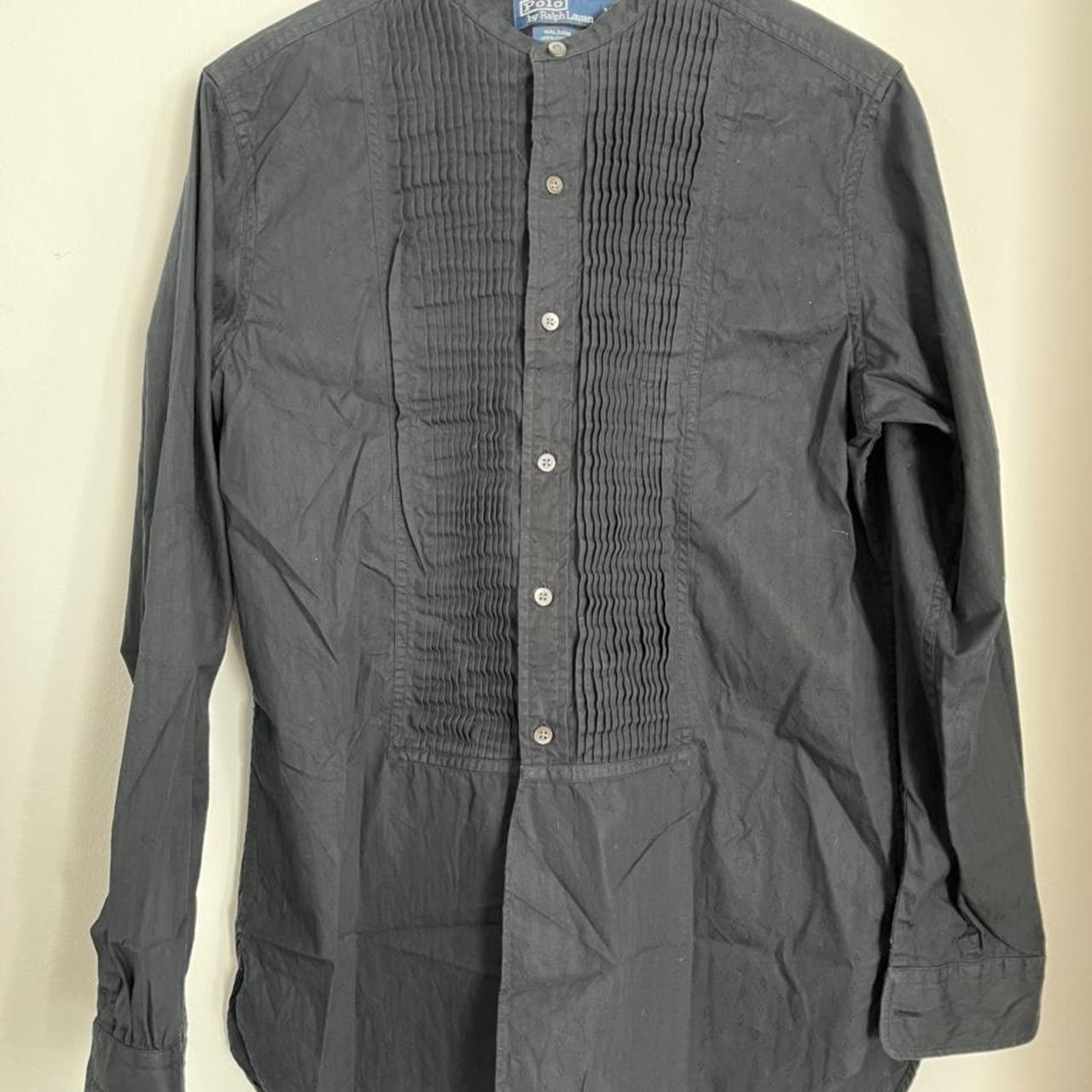 Mens Black RALPH LAUREN POLO Tuxedo Grandad Shirt... - Depop