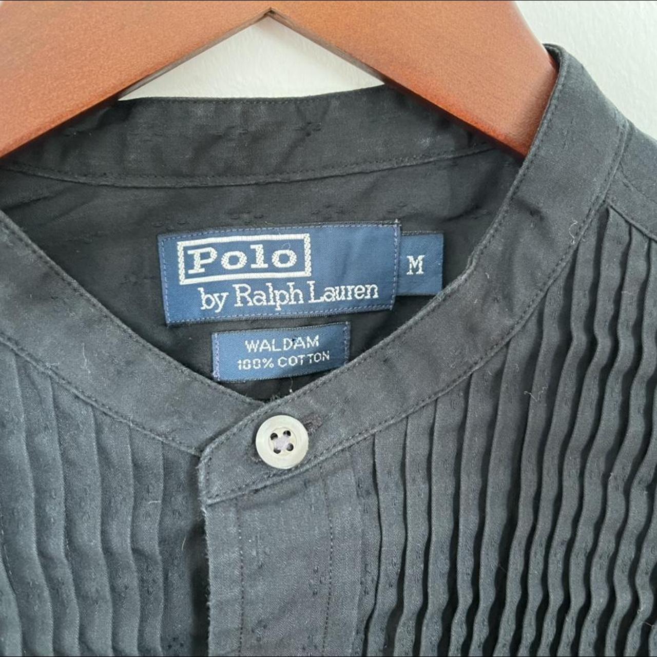 Mens Black RALPH LAUREN POLO Tuxedo Grandad Shirt... - Depop