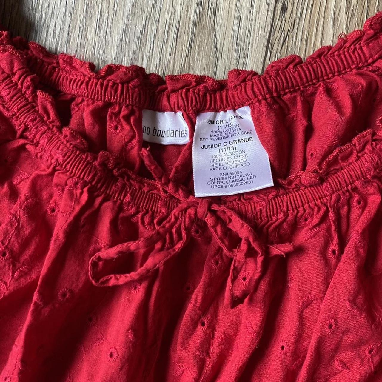 red ruffled top size youth m. i think its a... - Depop