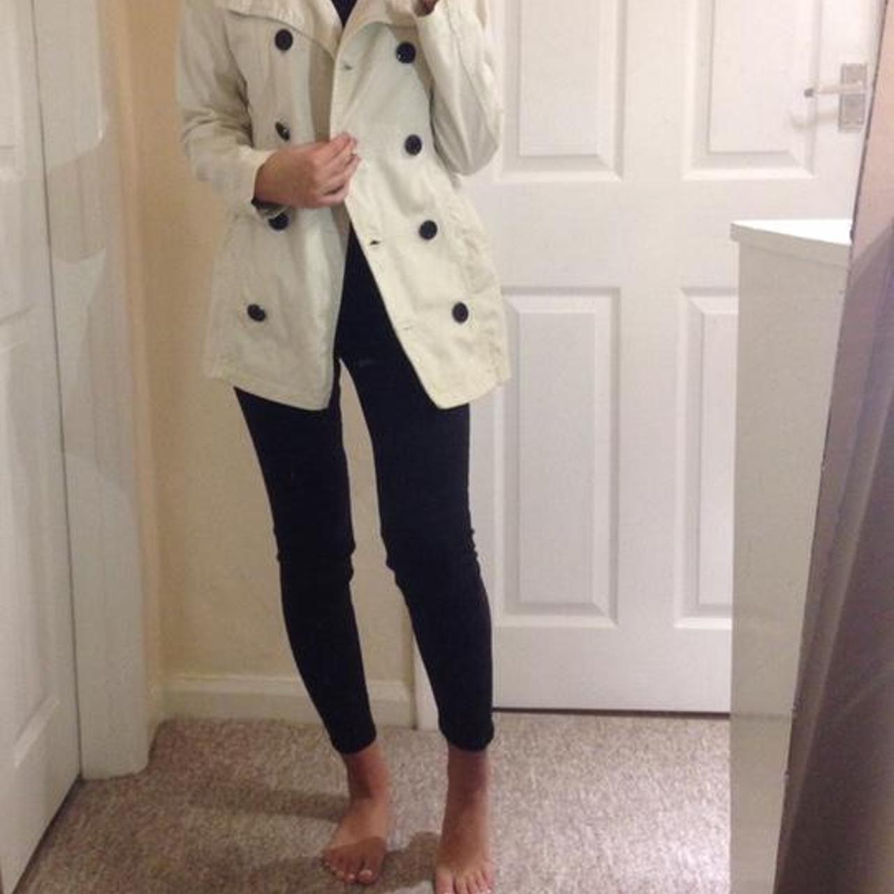 Beige cream parka jacket coat mac/duster /... - Depop