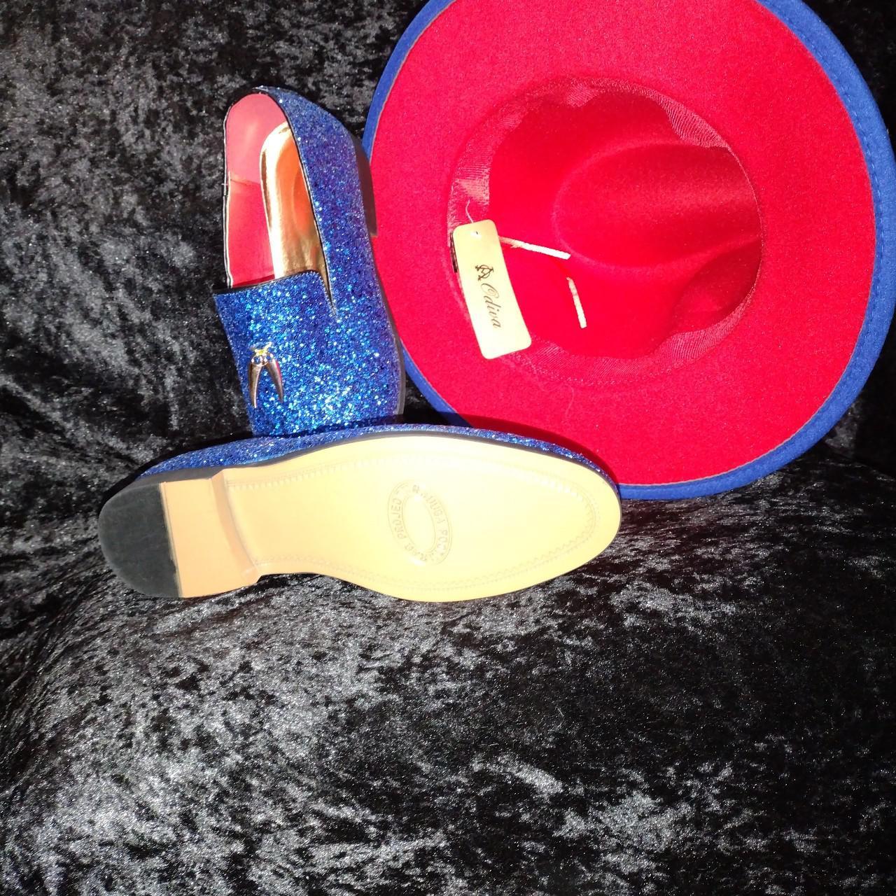 I have these royal blue dress shoes with gold... - Depop