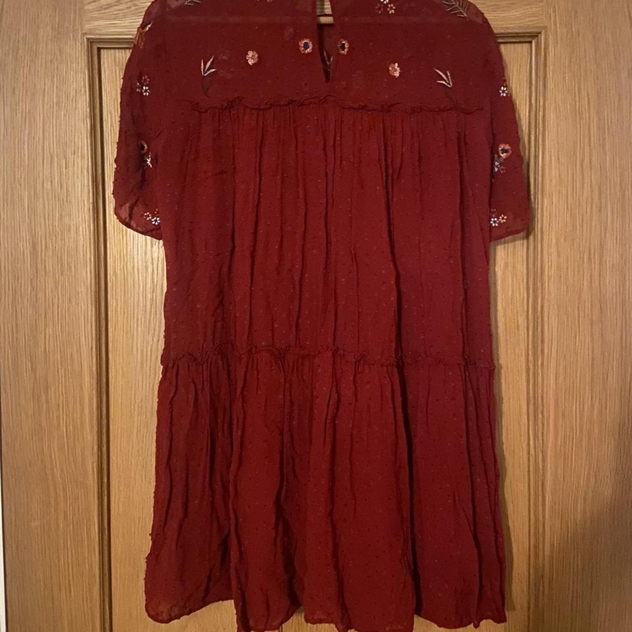 Zara Sequin Detail Smock Mini Dress Depop