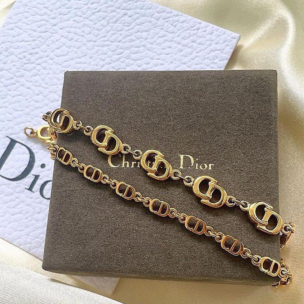 Gold CD Pearl Drop Necklace, made with authentic... - Depop