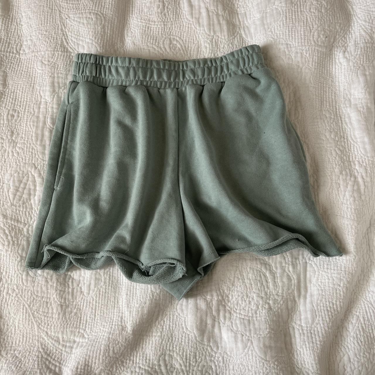 super cute sage green shorts - never worn - xxs $15 - Depop