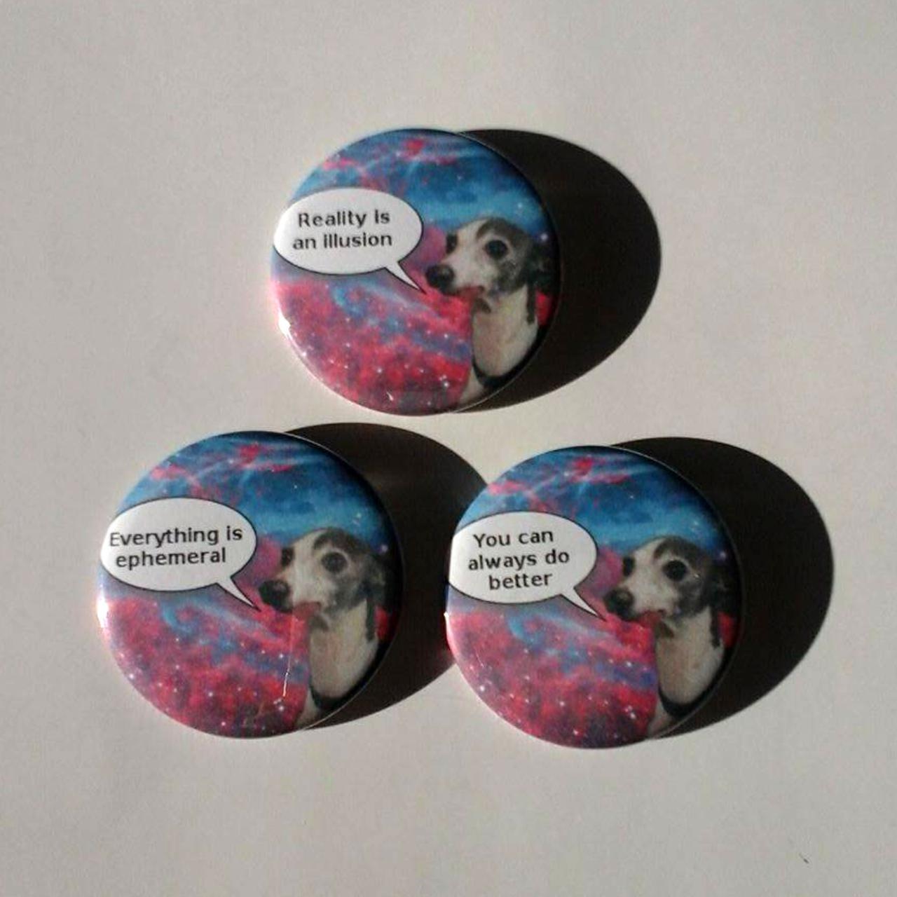 Set of three pinback buttons. 2.25 inches in... - Depop
