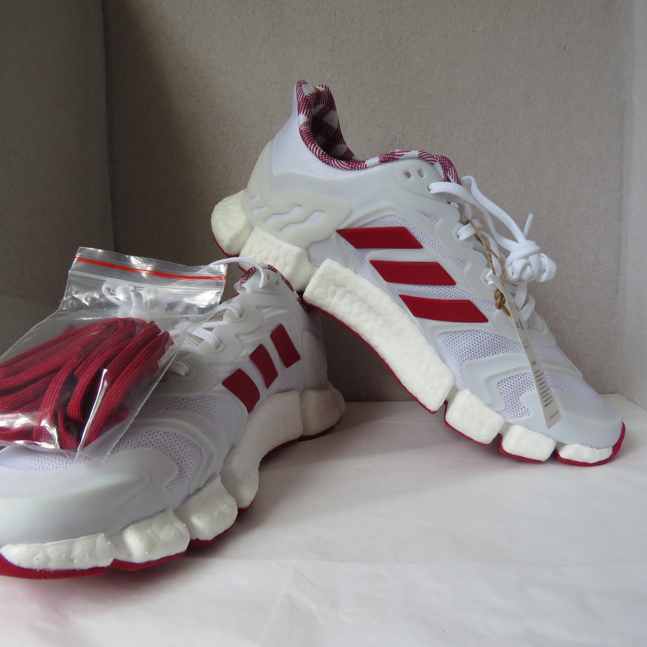 Adidas Men's Red and White Trainers | Depop