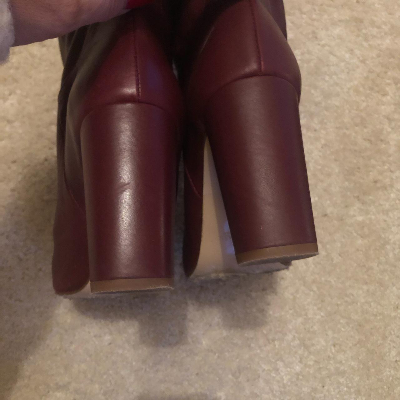 Zara knee high burgundy boots - Depop