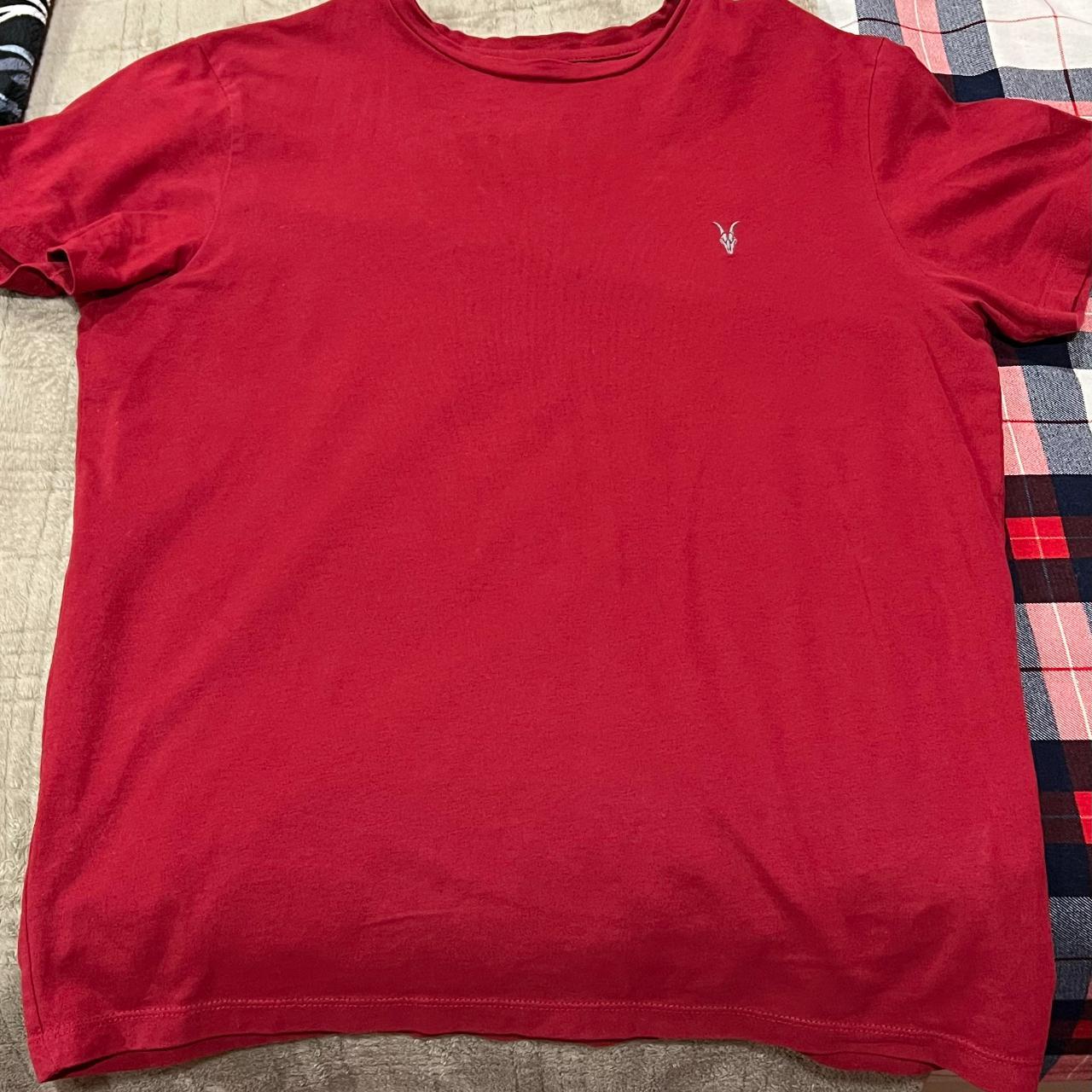 All Saints RED Tonic Crew T-Shirt -> Men's Small... - Depop
