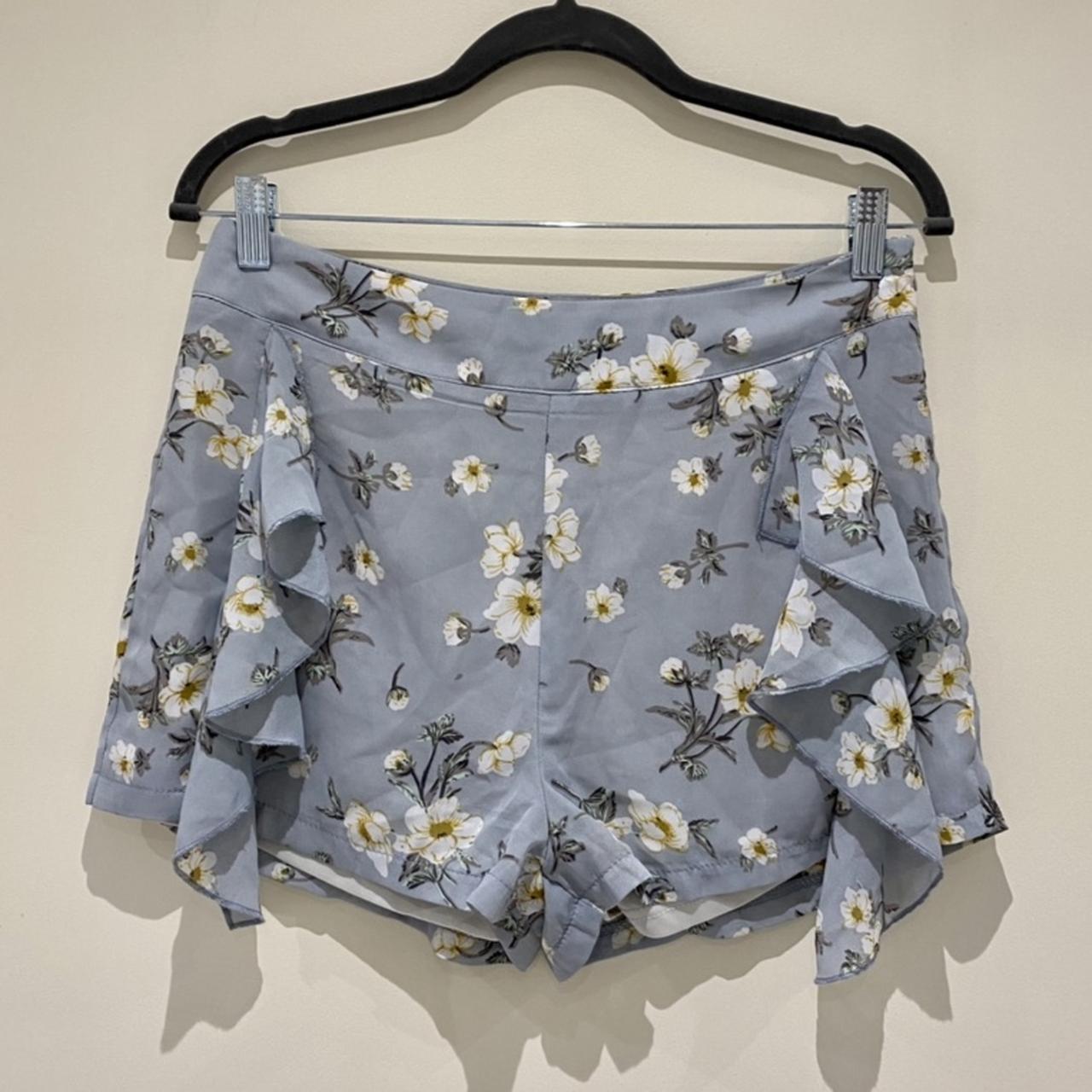 Light blue floral shorts from Missguided 💙⚡️ super... - Depop