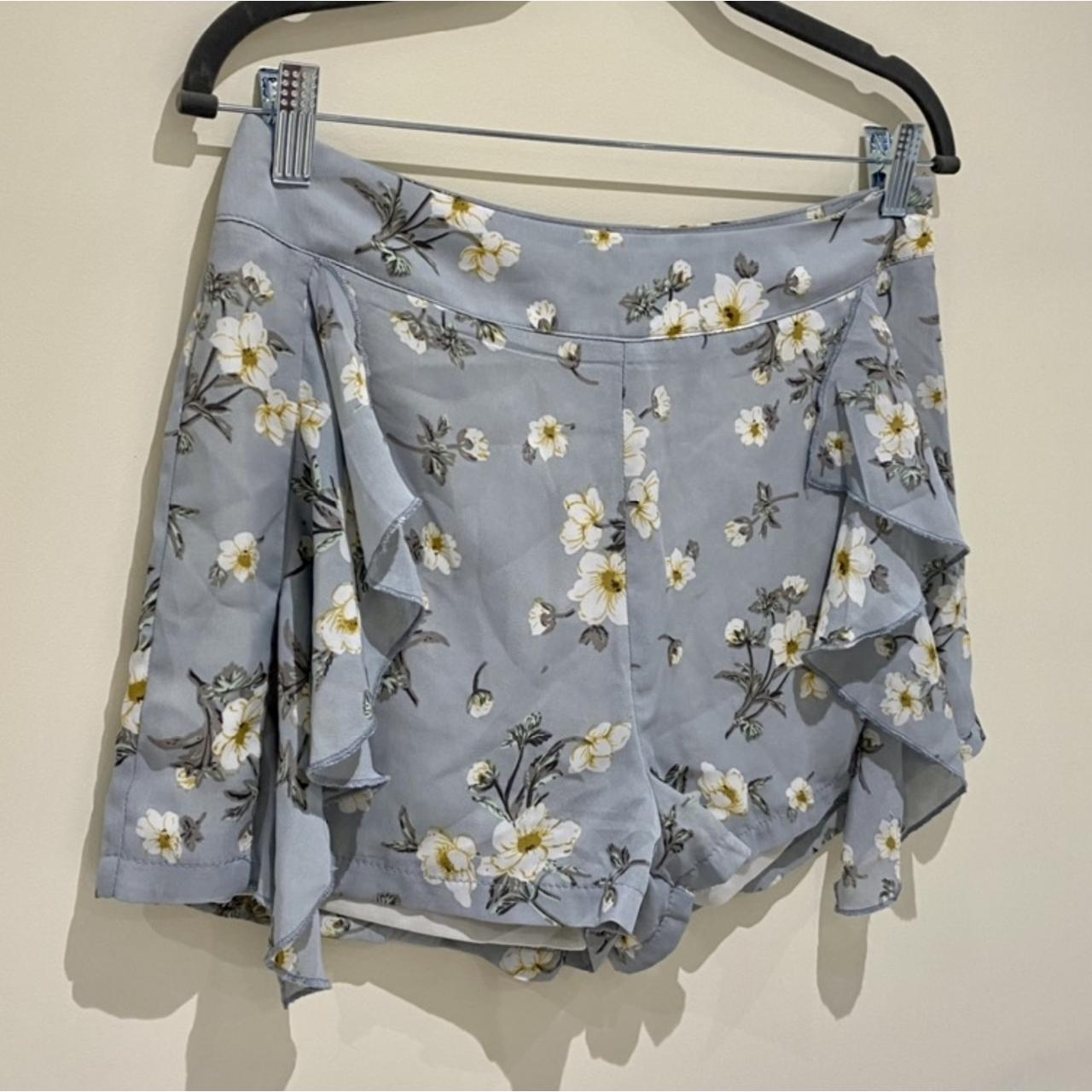 Light blue floral shorts from Missguided 💙⚡️ super... - Depop