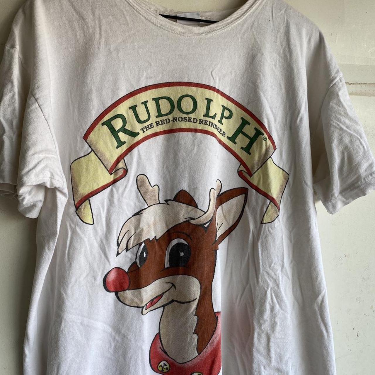 Vintage Rudolph The Red nose Reindeer Tee Shirt has... - Depop
