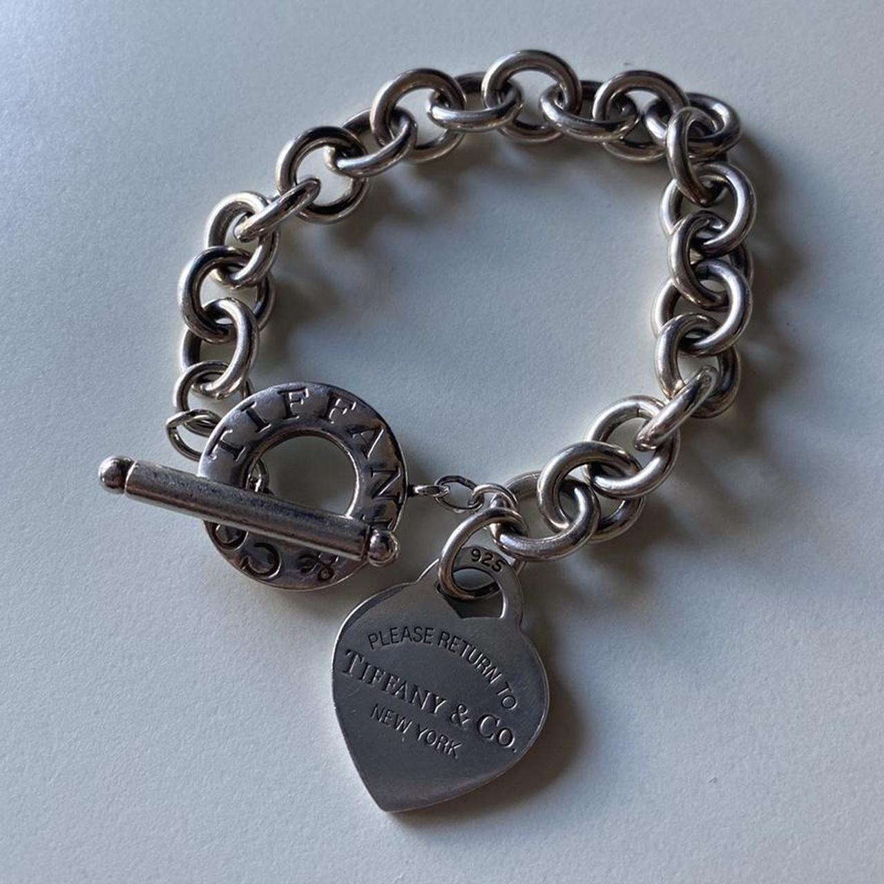Tiffany & Co heart toggle bracelet. Silver chain... - Depop