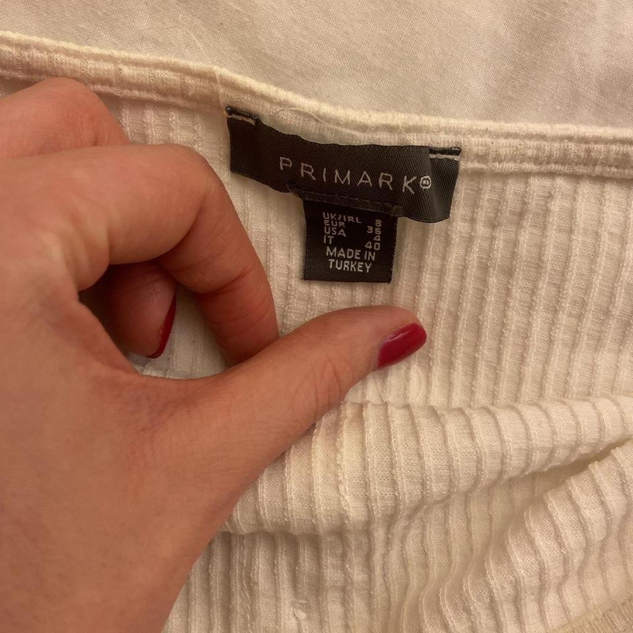 Primark crop top Tortoise shell buttons Ribbed bandeau - Depop