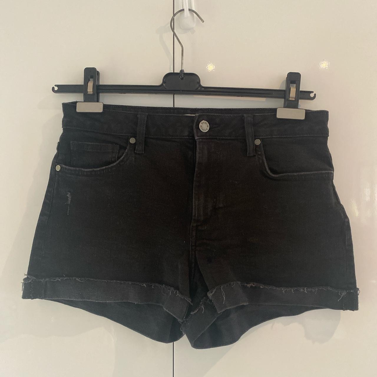 Target black denim shorts Worn once - Depop