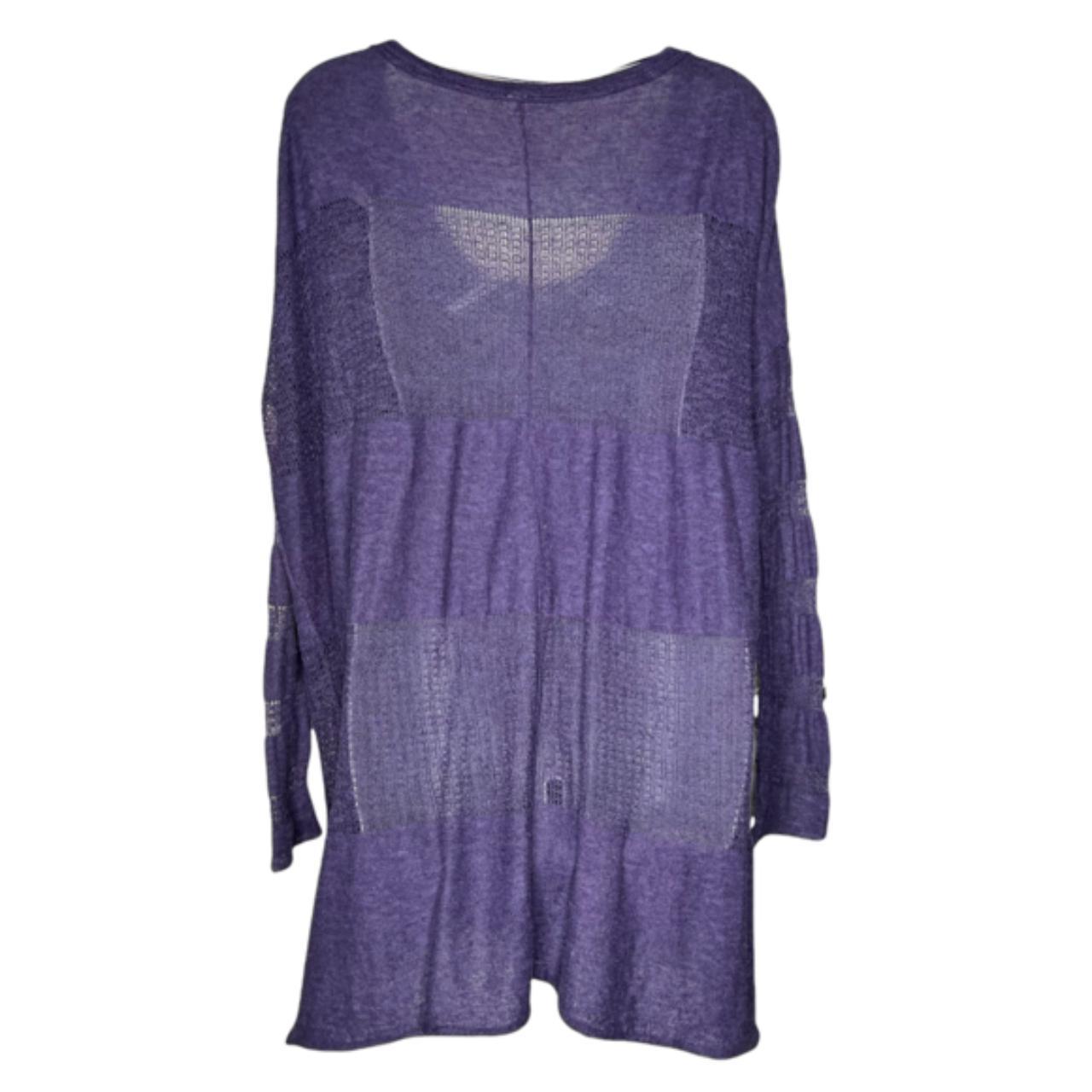 Free People purple oversized Henley tunic with... - Depop