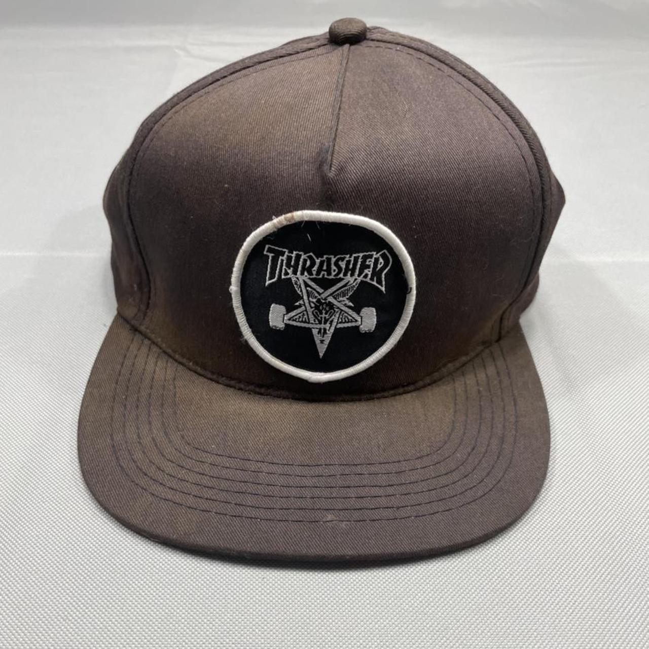 Thrasher Snapback Sun stained and fits small - Depop