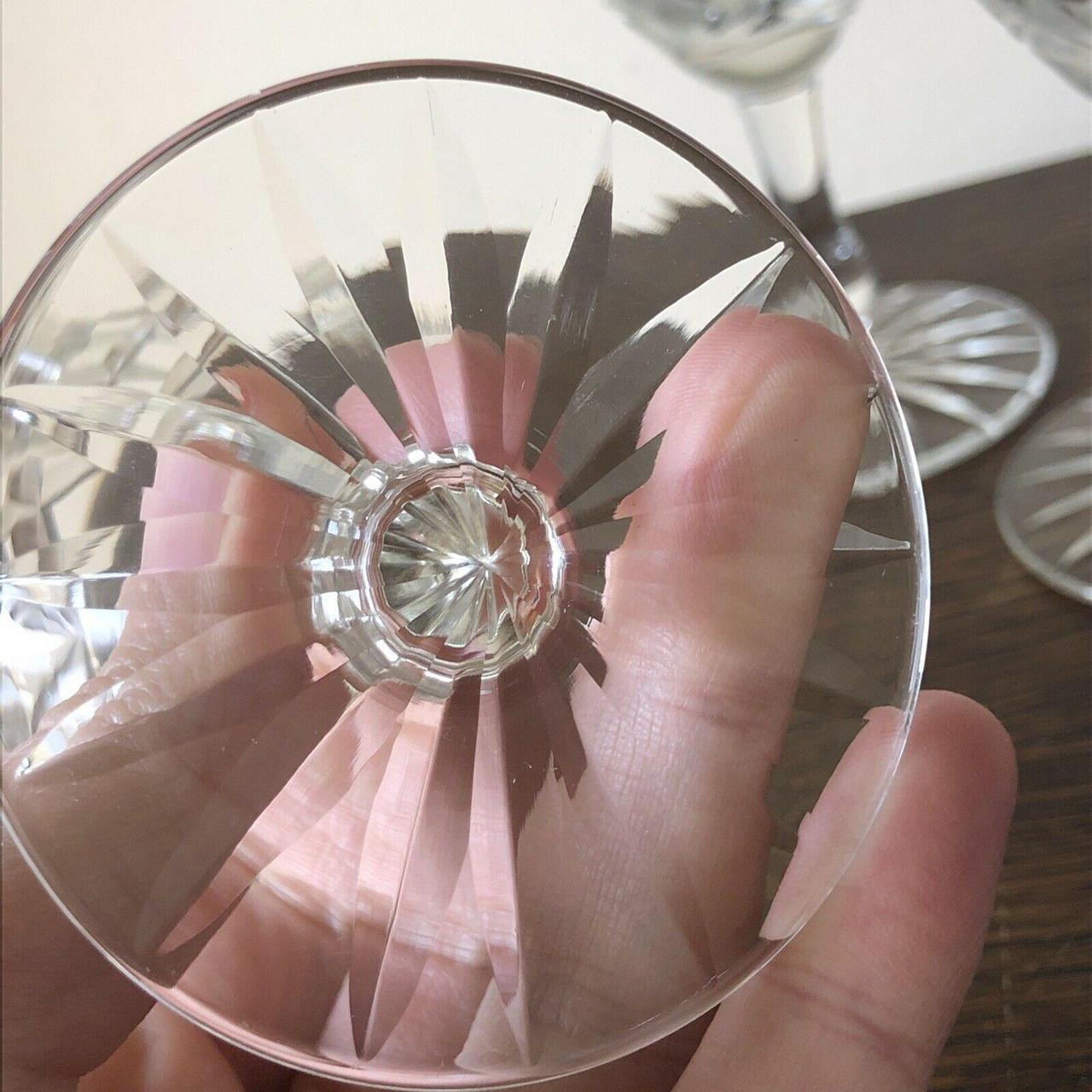 3x - Cut glass small white wine glasses - tipples... - Depop