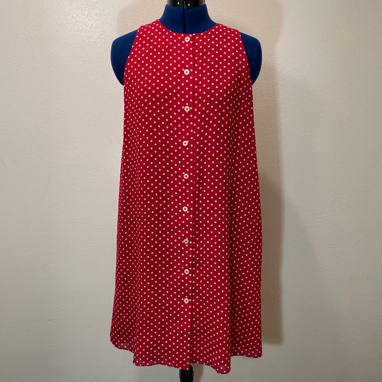 Ellen Tracy Company Red and White Polka-dotted... - Depop