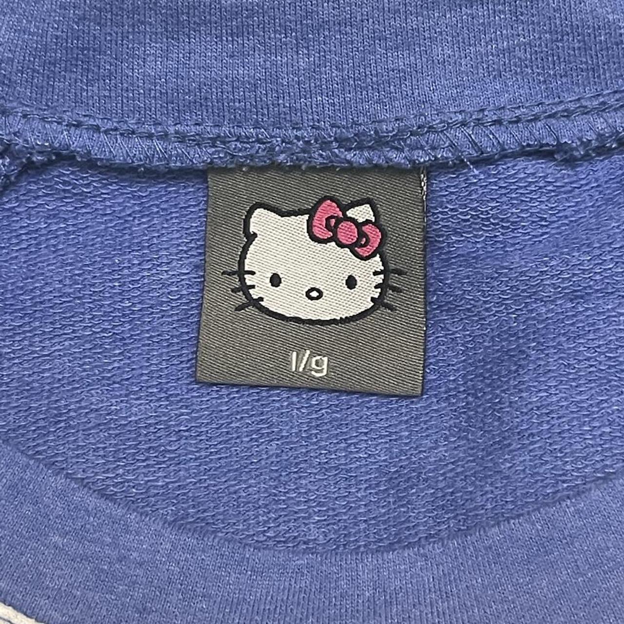 Hello Kitty Women's Blue and White T-shirt | Depop