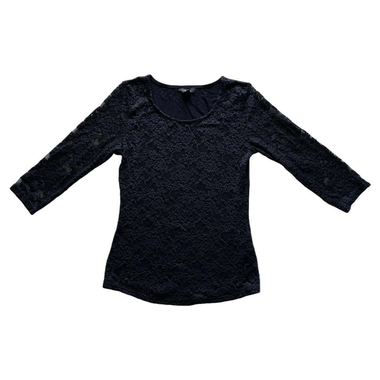 Vintage Black Lace Long Sleeve Shirt Beautiful 90s Depop