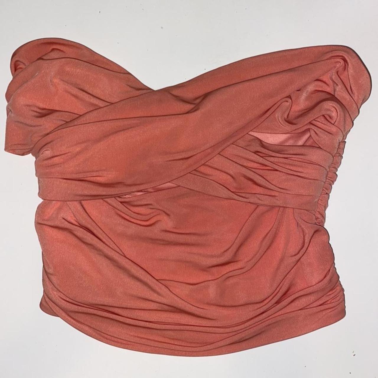 Gorgeous Revolve ruched coral tube top. Cutest drip... - Depop