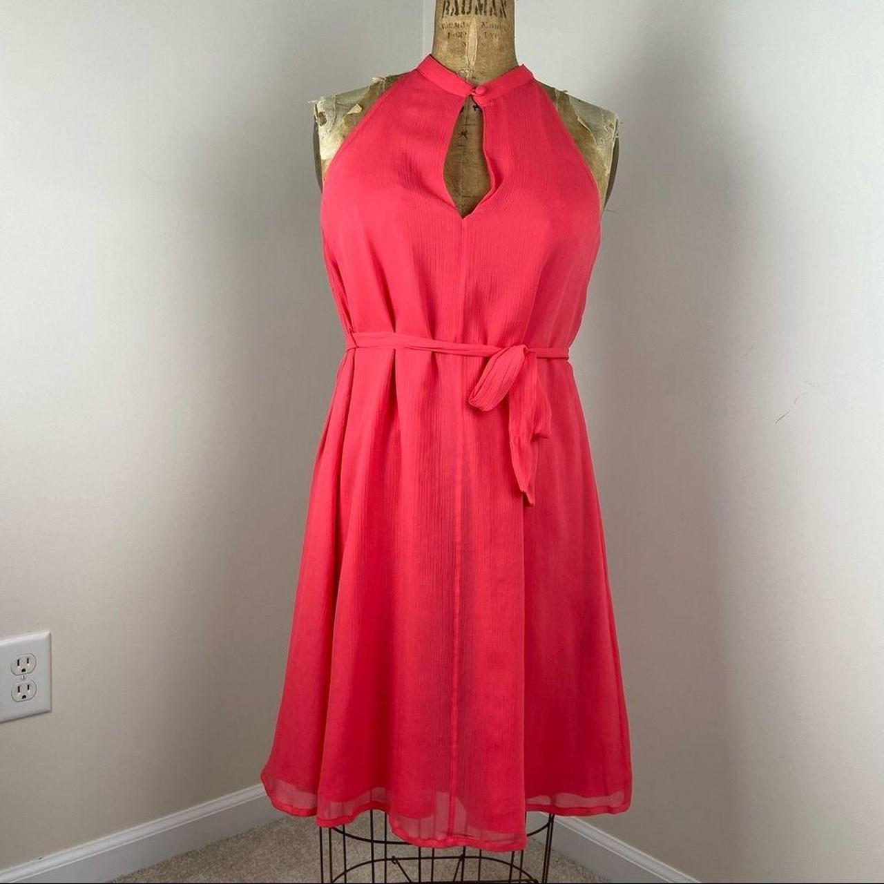 French Connection Women's Pink and Orange Dress | Depop