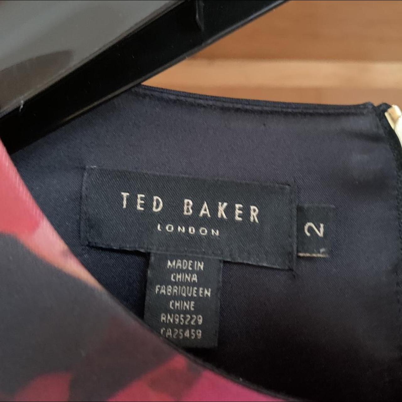 Ted Baker midi dress with cascading floral design-... - Depop