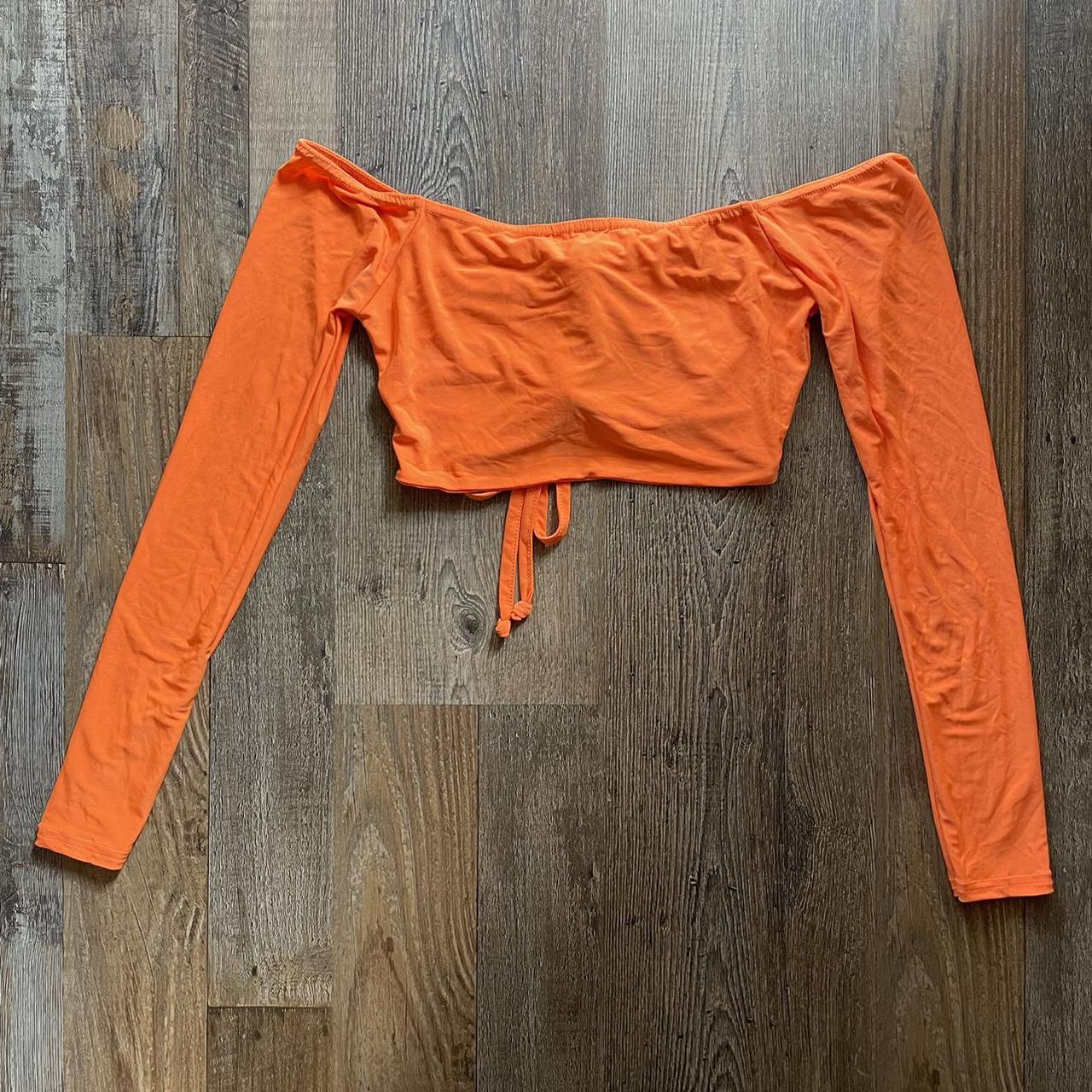 Boohoo Women's Orange Crop-top | Depop