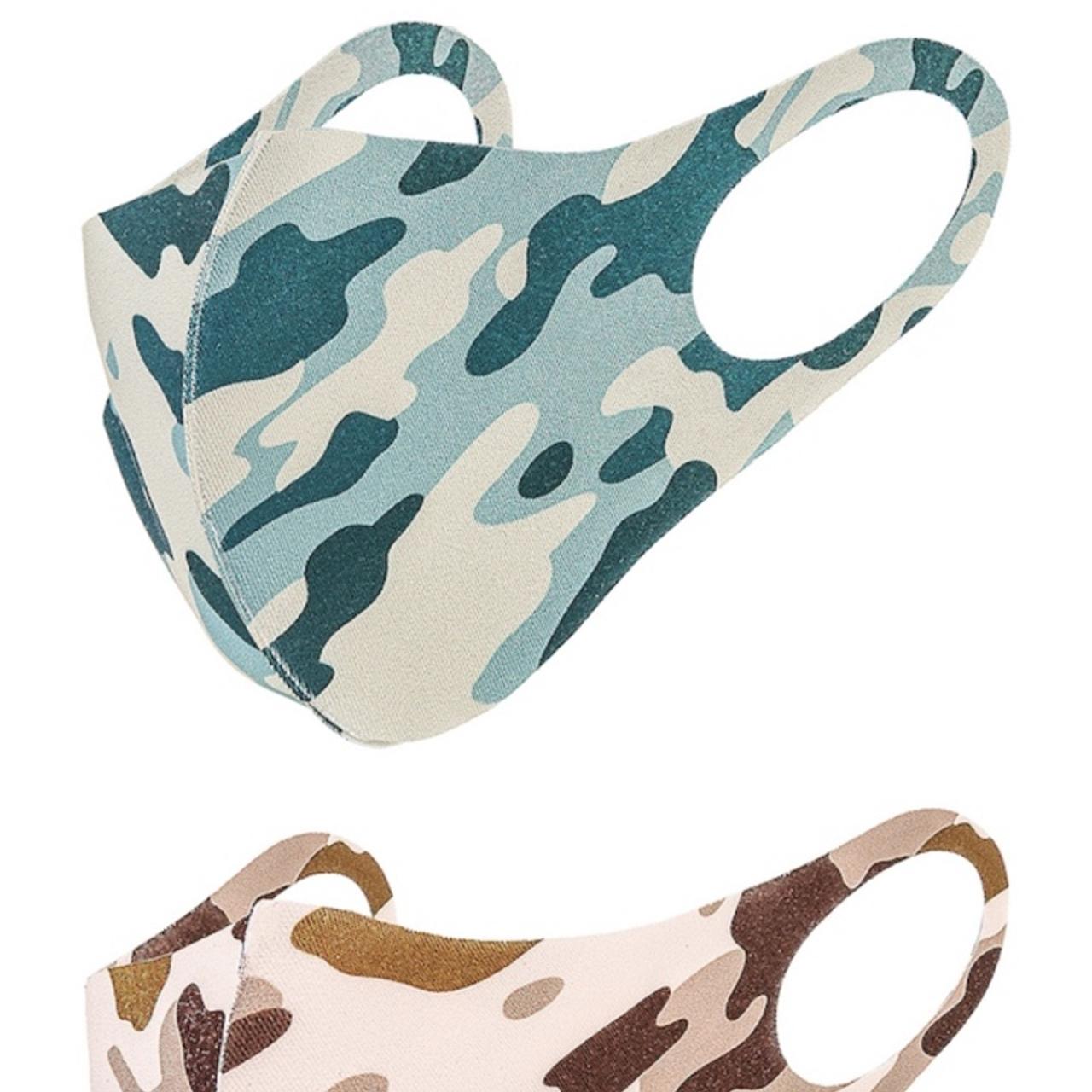 CAMOUFLAGE FACE MASK SET NWT 🍒 set of 2 covid face... - Depop