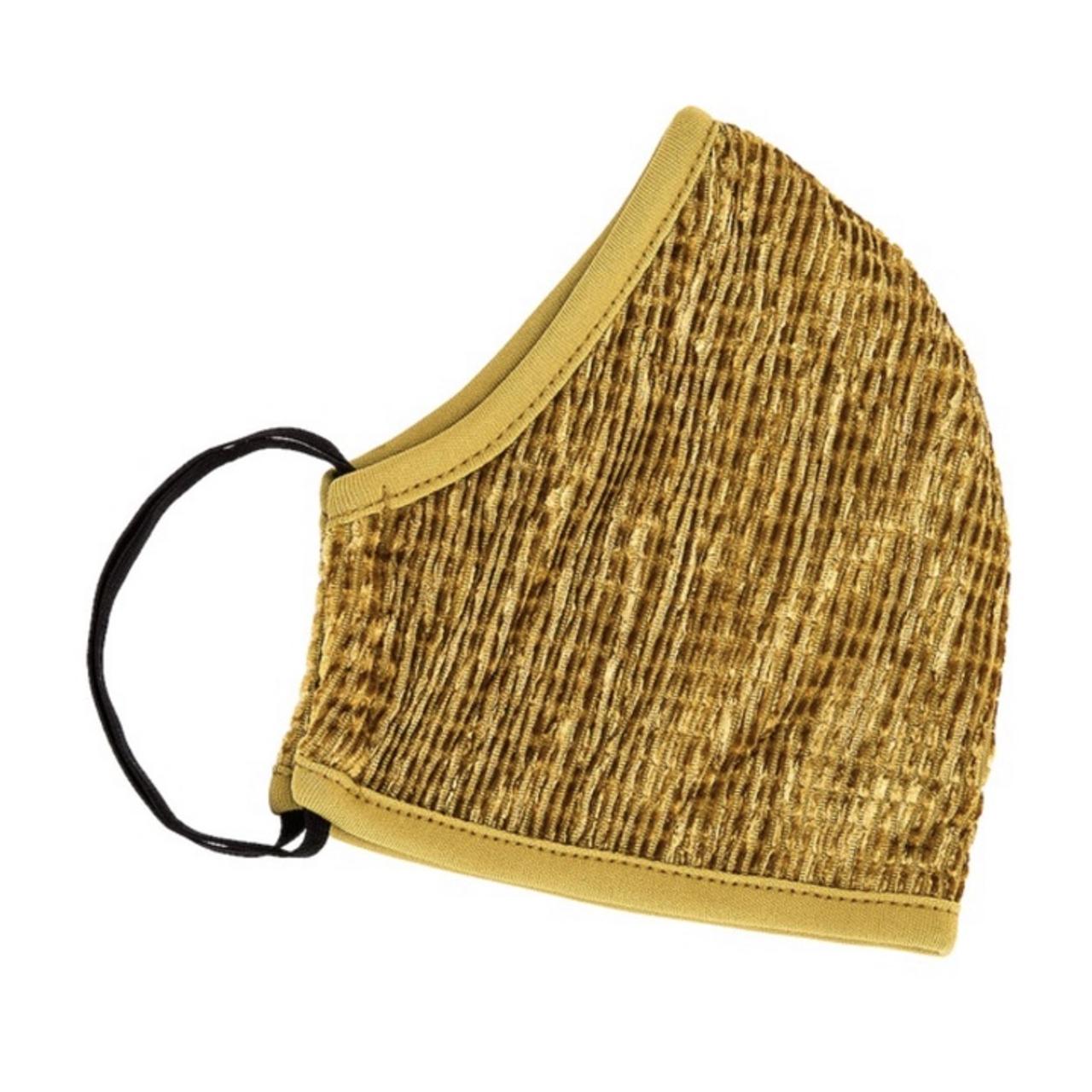 GOLD CRINKLE VELVET PROTECTIVE FACE MASK NWT 🍒 1... - Depop