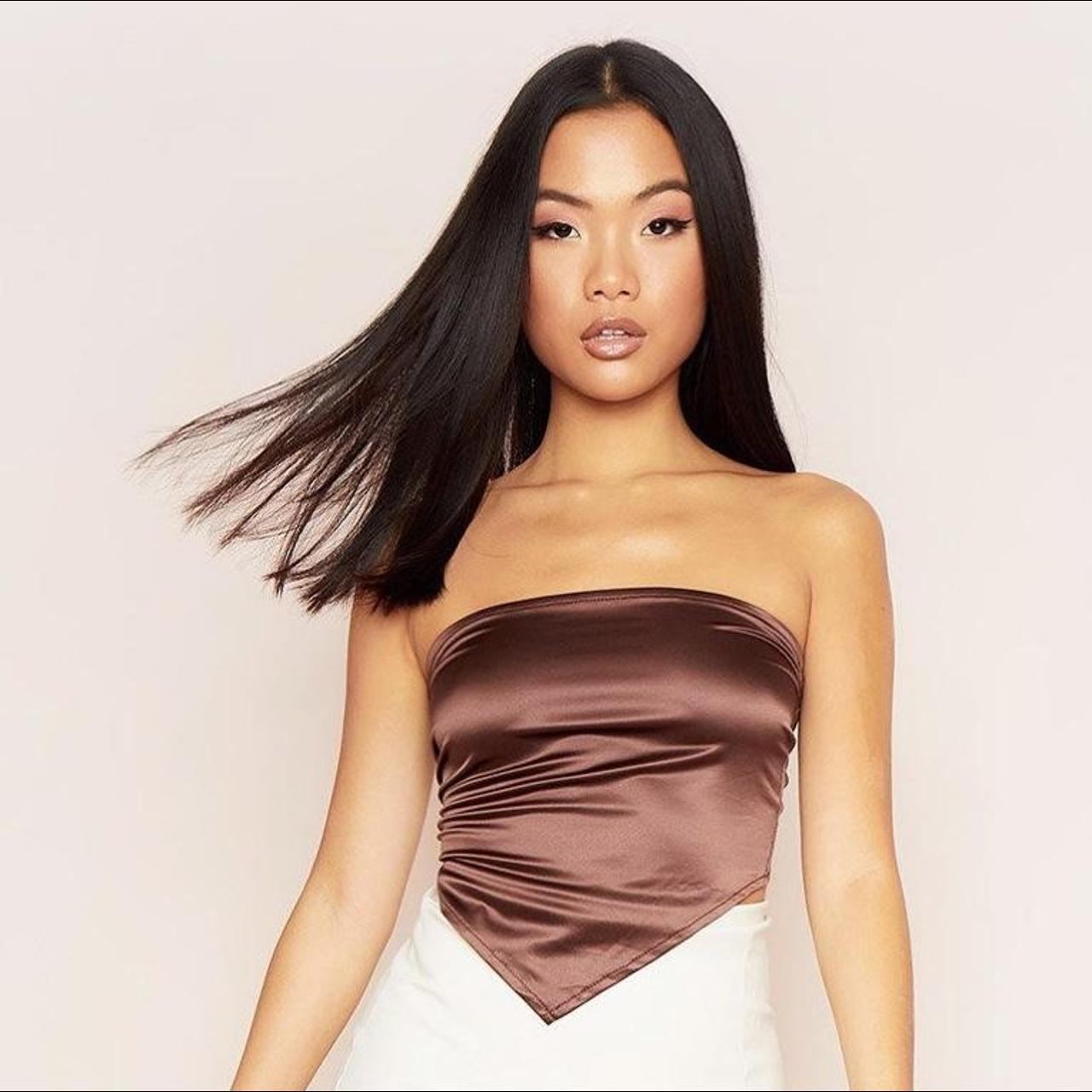 Missy Empire Women's Brown Crop-top | Depop