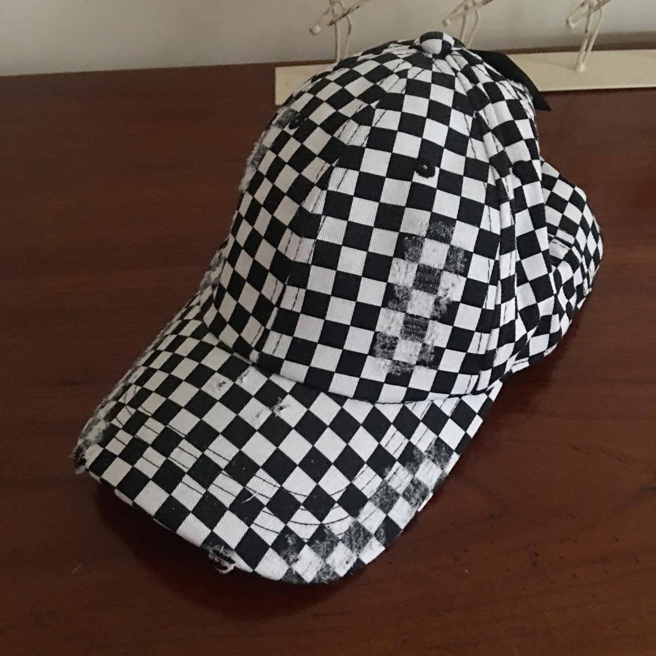 Black and white checkered hat from men’s section at... - Depop
