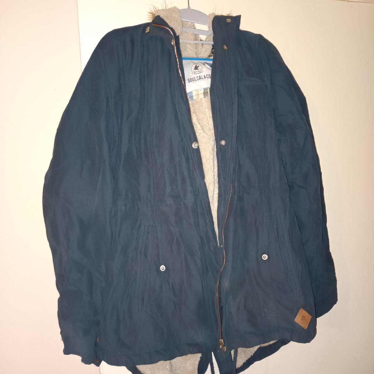 Soul Cal parka coat Navy blue Woman's UK 16... - Depop