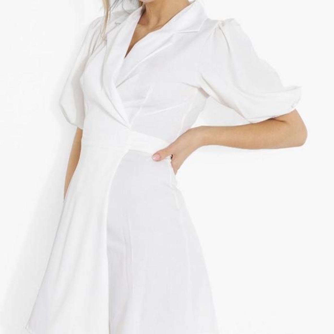 Boohoo Women's White Dress | Depop