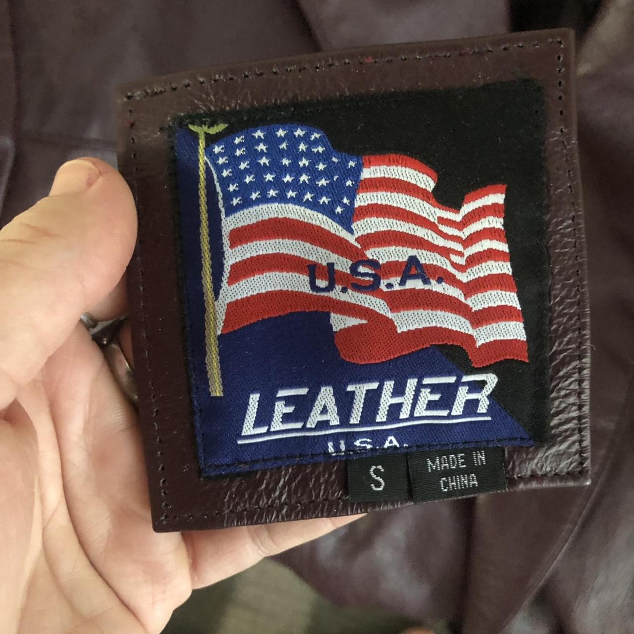 Vintage genuine leather jacket Tag says size S, But... - Depop