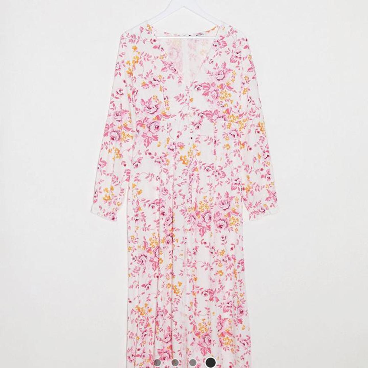 Monki Lo ASOS floral print jacquard maxi dress in... - Depop