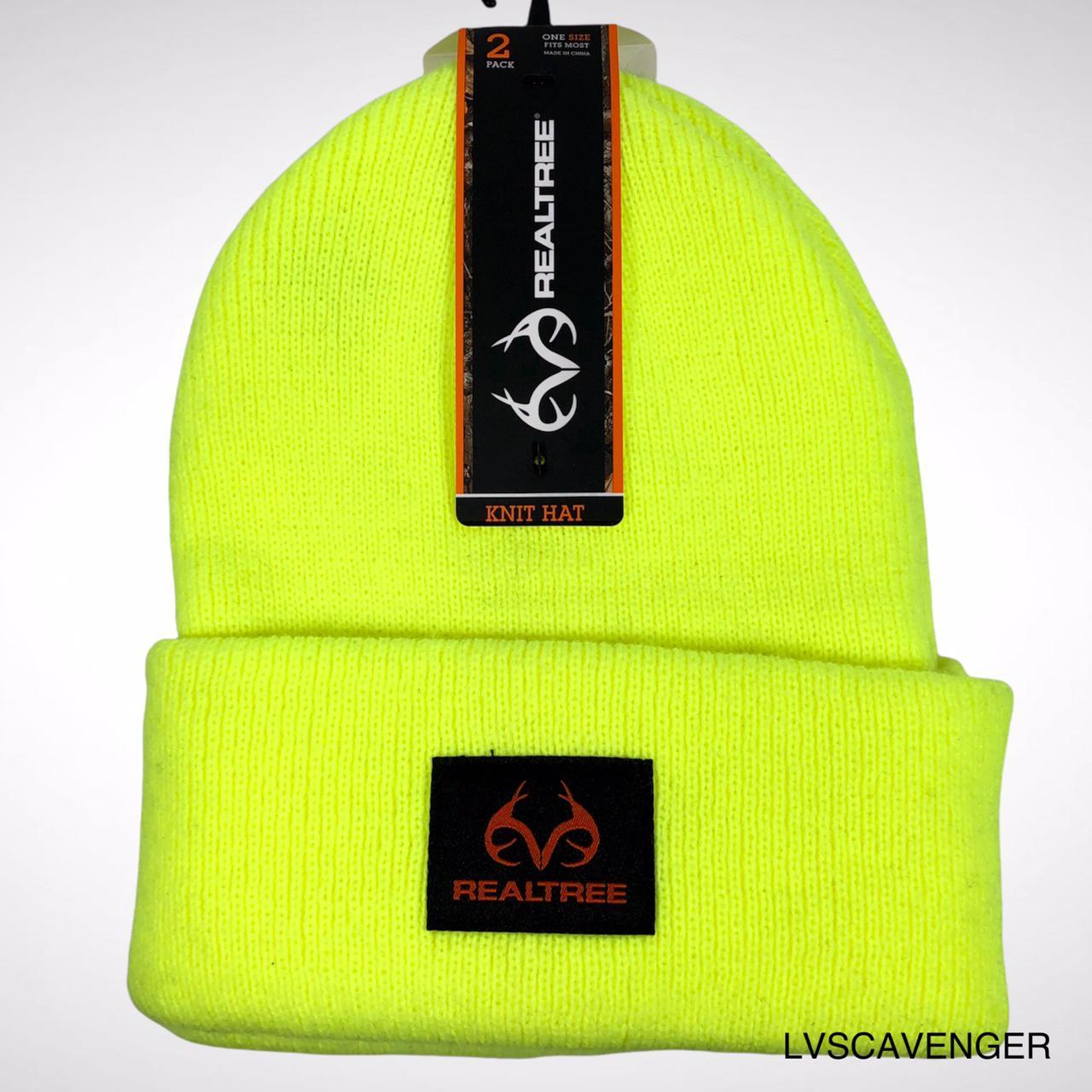 Realtree Beanie “2-PACK” Neon Yellow Men's Knit Hat... - Depop