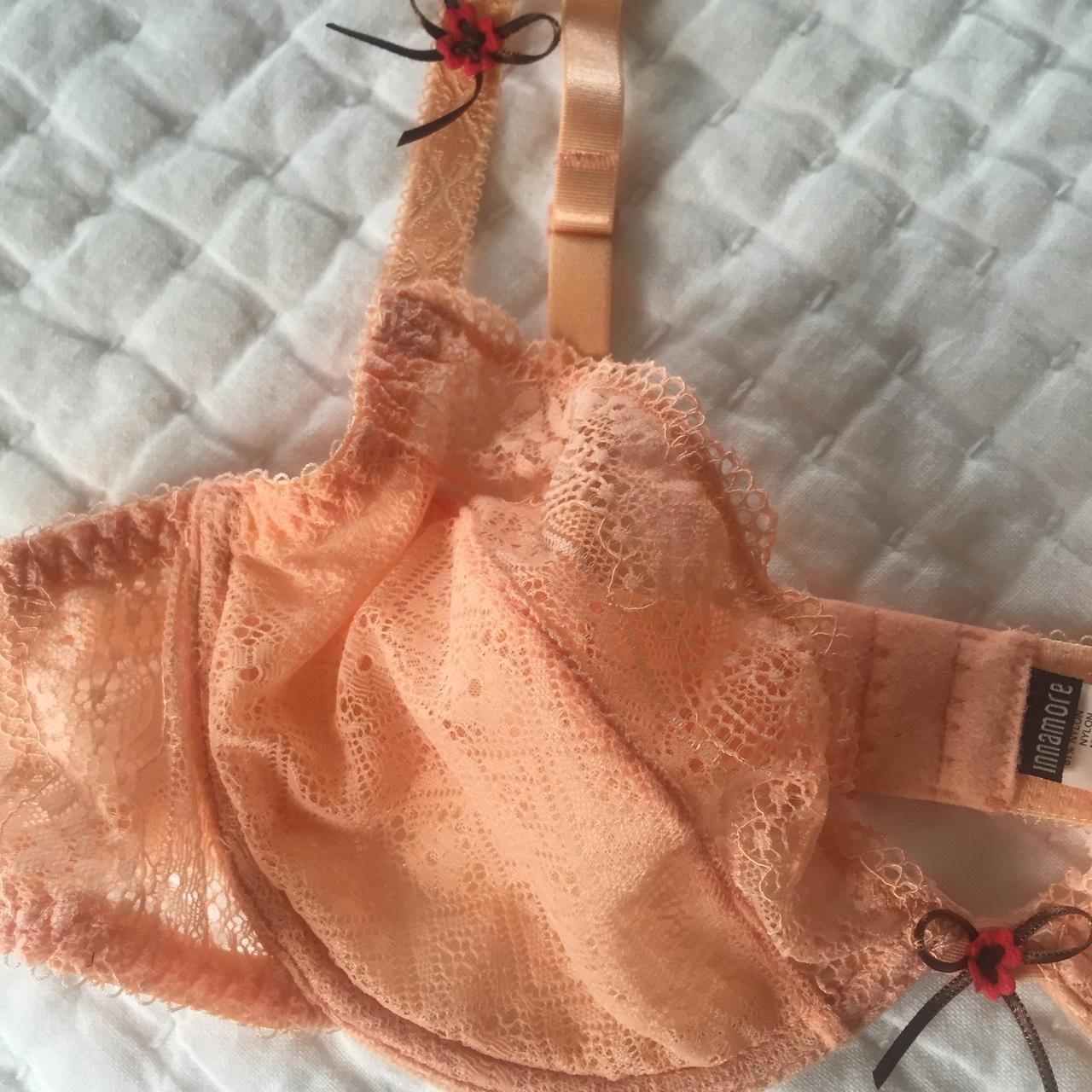 Swooooon💔 Gorgeous peach lace bra. Unlined. Made and... - Depop