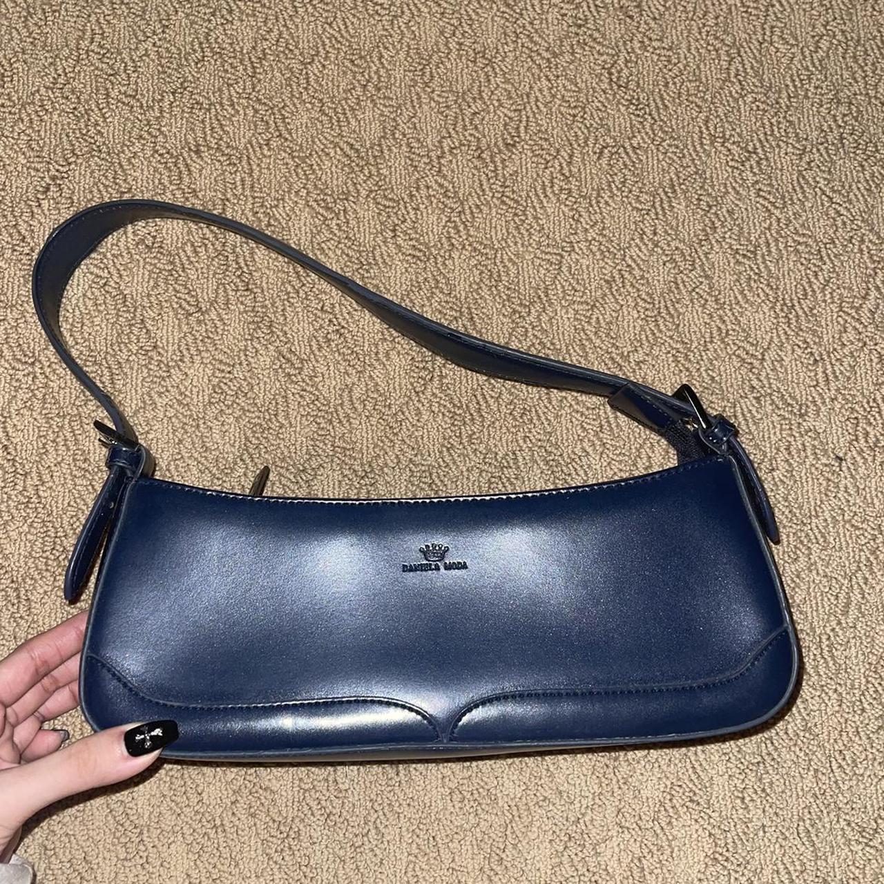 Navy blue leather Daniela moda purse - Depop