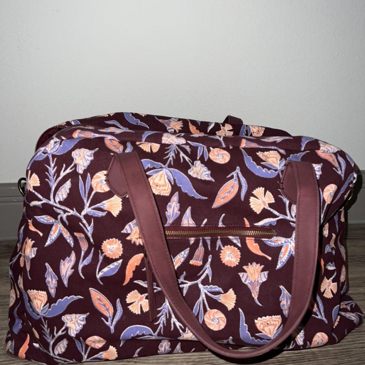 Small floral carry on luggage, attachable strap... - Depop