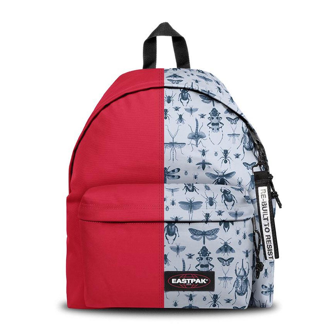 Red Eastpak rucksack backpack. Blue insect... - Depop