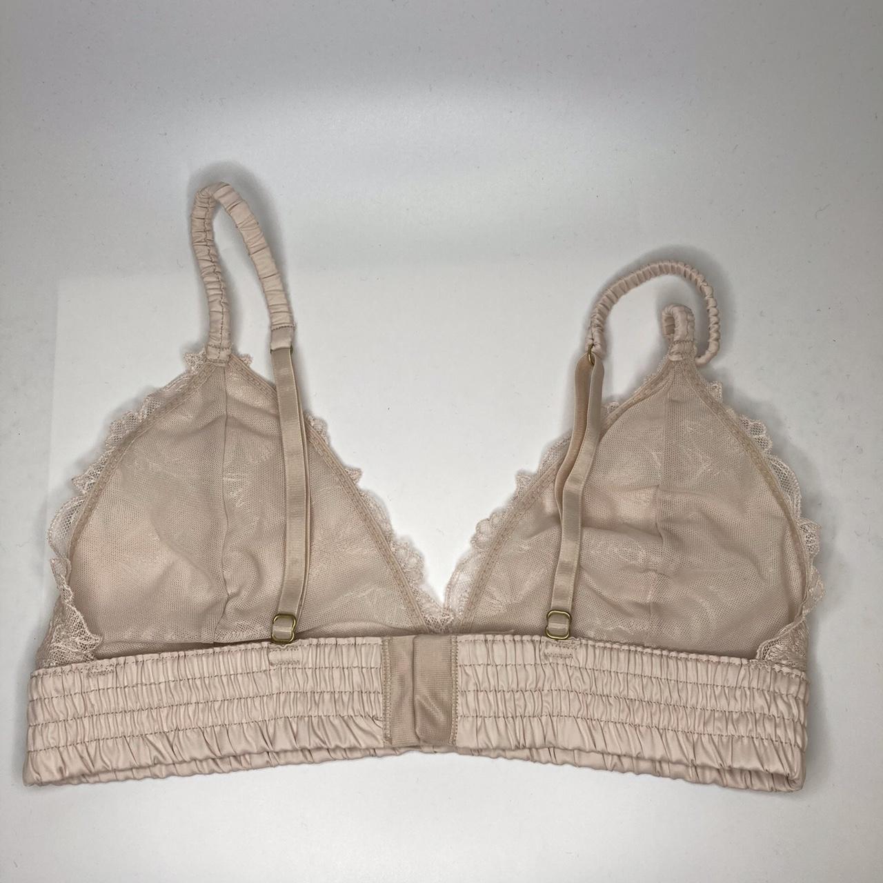 Primark wireless bra. Beige pink lace covered cups.... - Depop