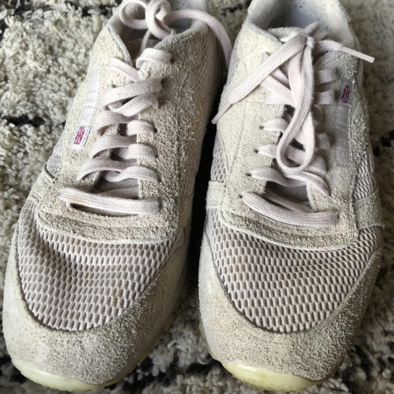 Reebok beige suede trainers size 9. Worn but in... - Depop