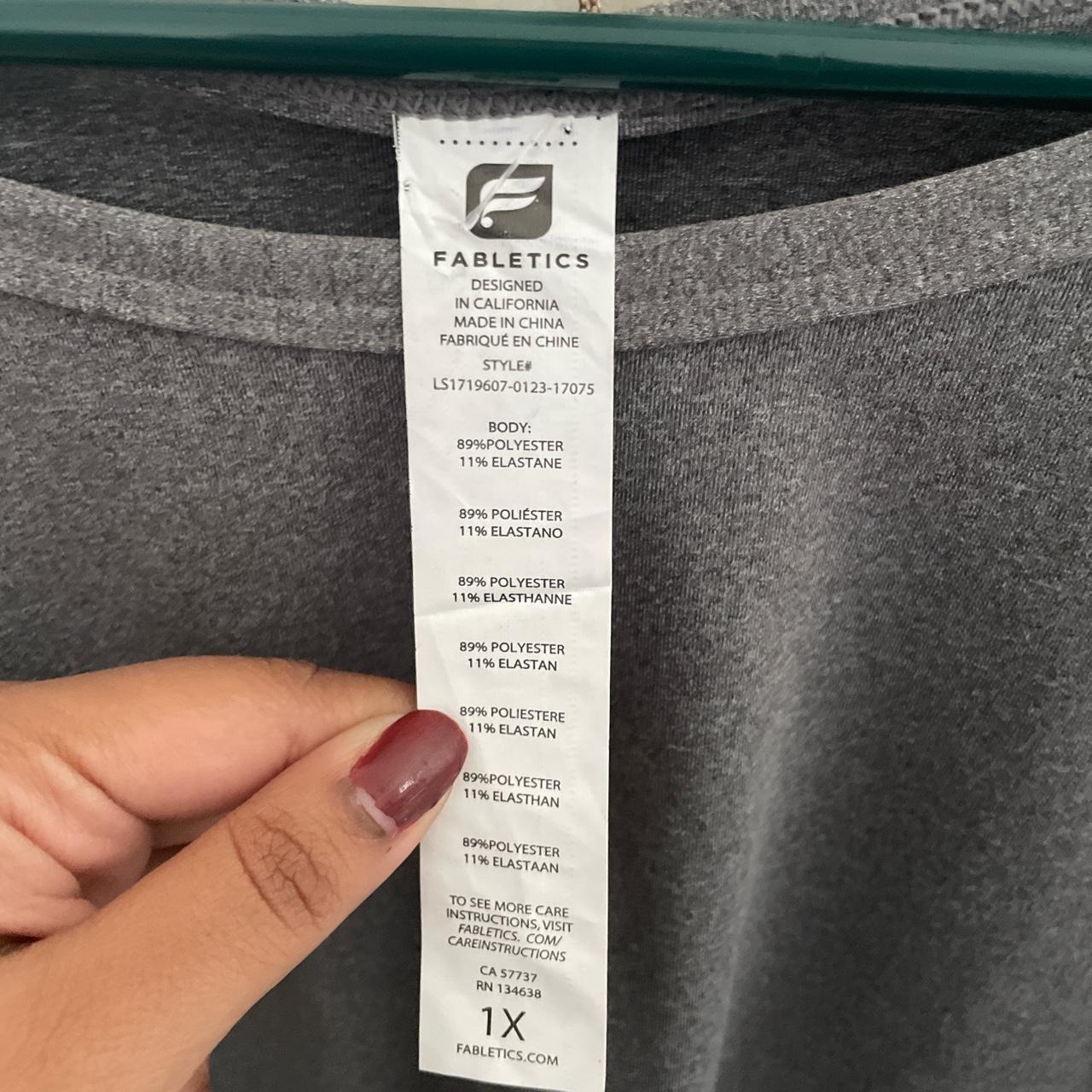 Fabletics Women’s Activewear Lomgsleeve Grey shirt... - Depop