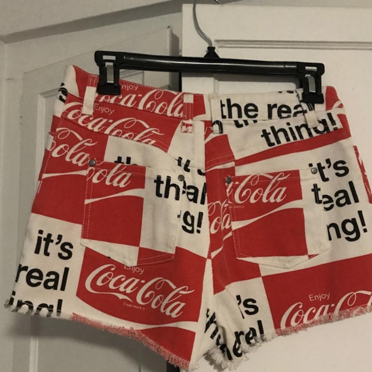 Coca-Cola Women's Red and White Shorts | Depop