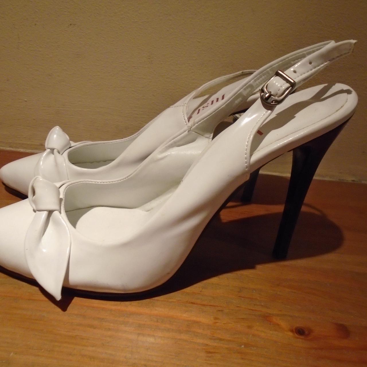 SIZE 6 FAUX PATENT PVC STYLE SLINGBACK HEELS BY JUST... - Depop